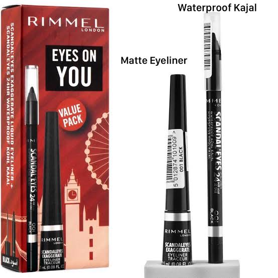 Original Rimmel Eyes Bundle|Liquid Eyeliner & Waterproof Kajal ...